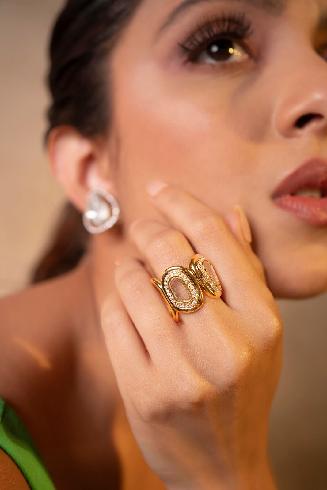 360 Gold Polki Real Diamond Ring for Women